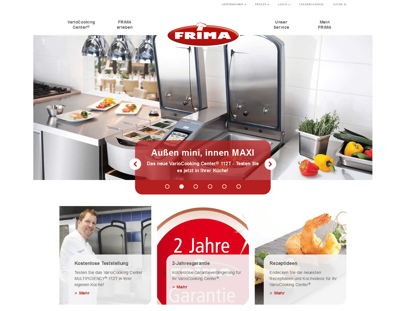 Neue Website bei Frima | Catering Management